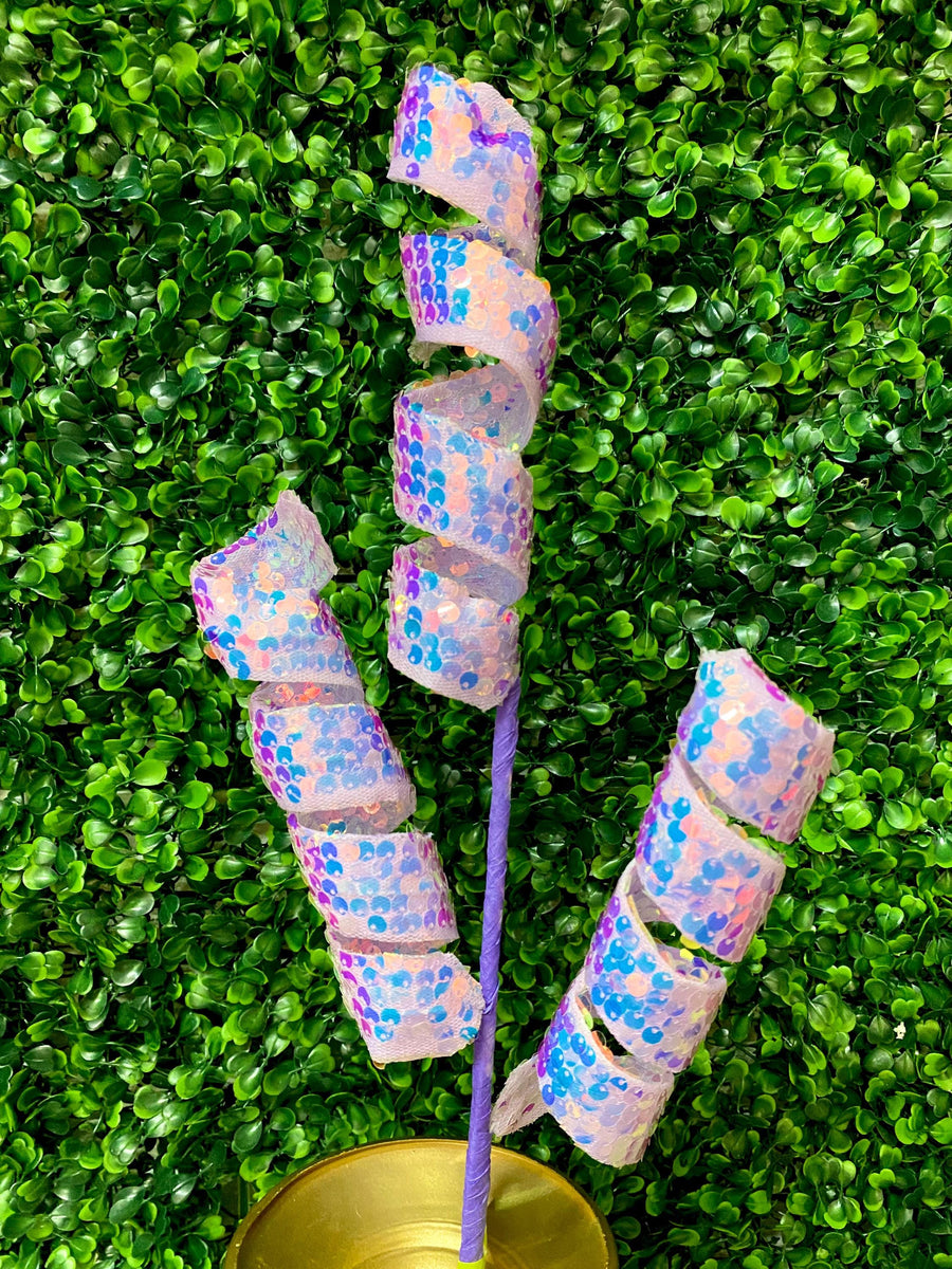 Bling Sequin Frizzy Curly Spray - Purple/Iridescent - 24 inches – House ...